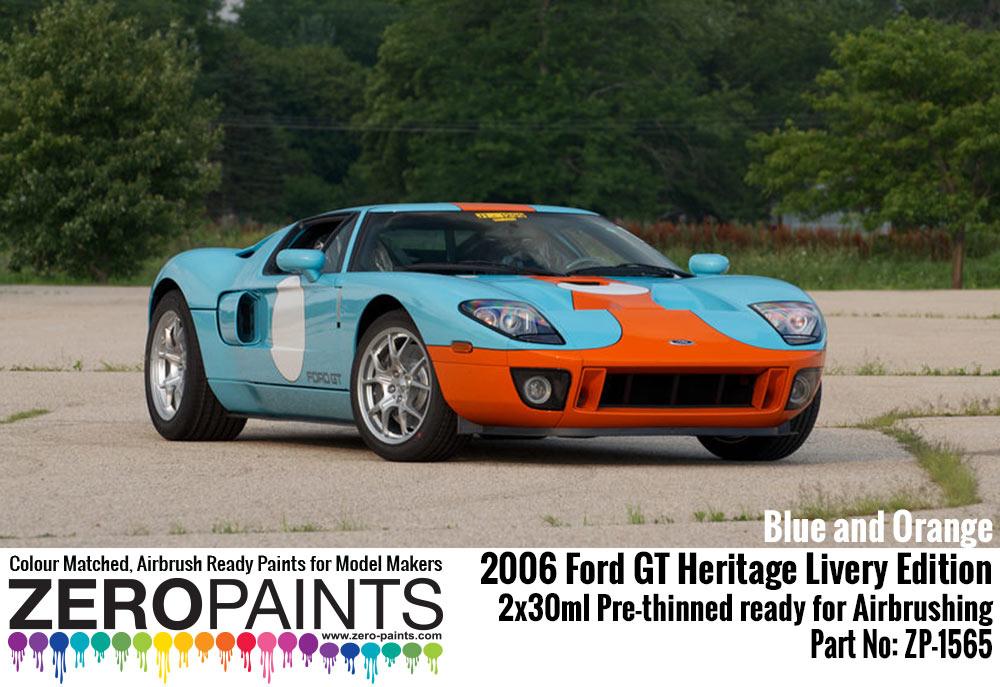 2006 Ford GT Heritage Livery Edition Blue and Orange Paint Set 2x30ml ...