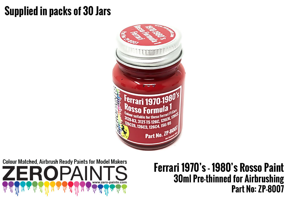 30ml Ferrari Rosso Formula 1 1970's -1980's | ZP-1007/30 | Zero Paints