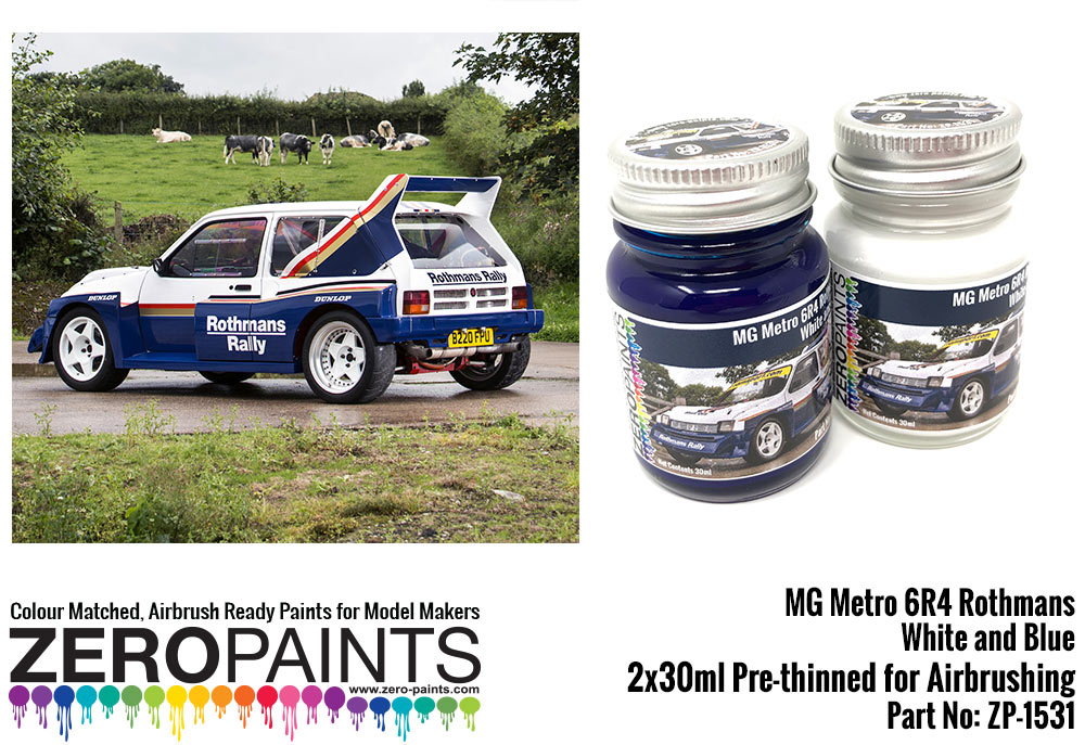 MG Metro 6R4 Rothmans - White and Blue Paint Set 2x30ml | ZP-1531 ...