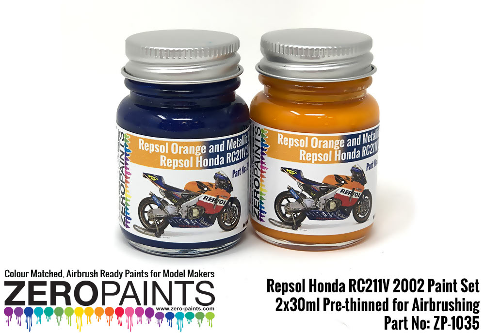 Repsol Honda RC211V 2002 Paint Set 2x30ml | ZP-1035 | Zero Paints
